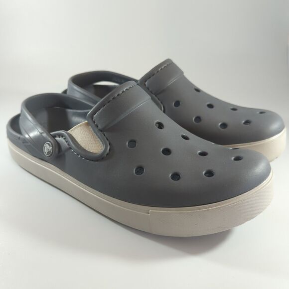 CROCS | Shoes | Crocs Citilane Clogs Gray Beige W Elastic Womens Size 1 ...